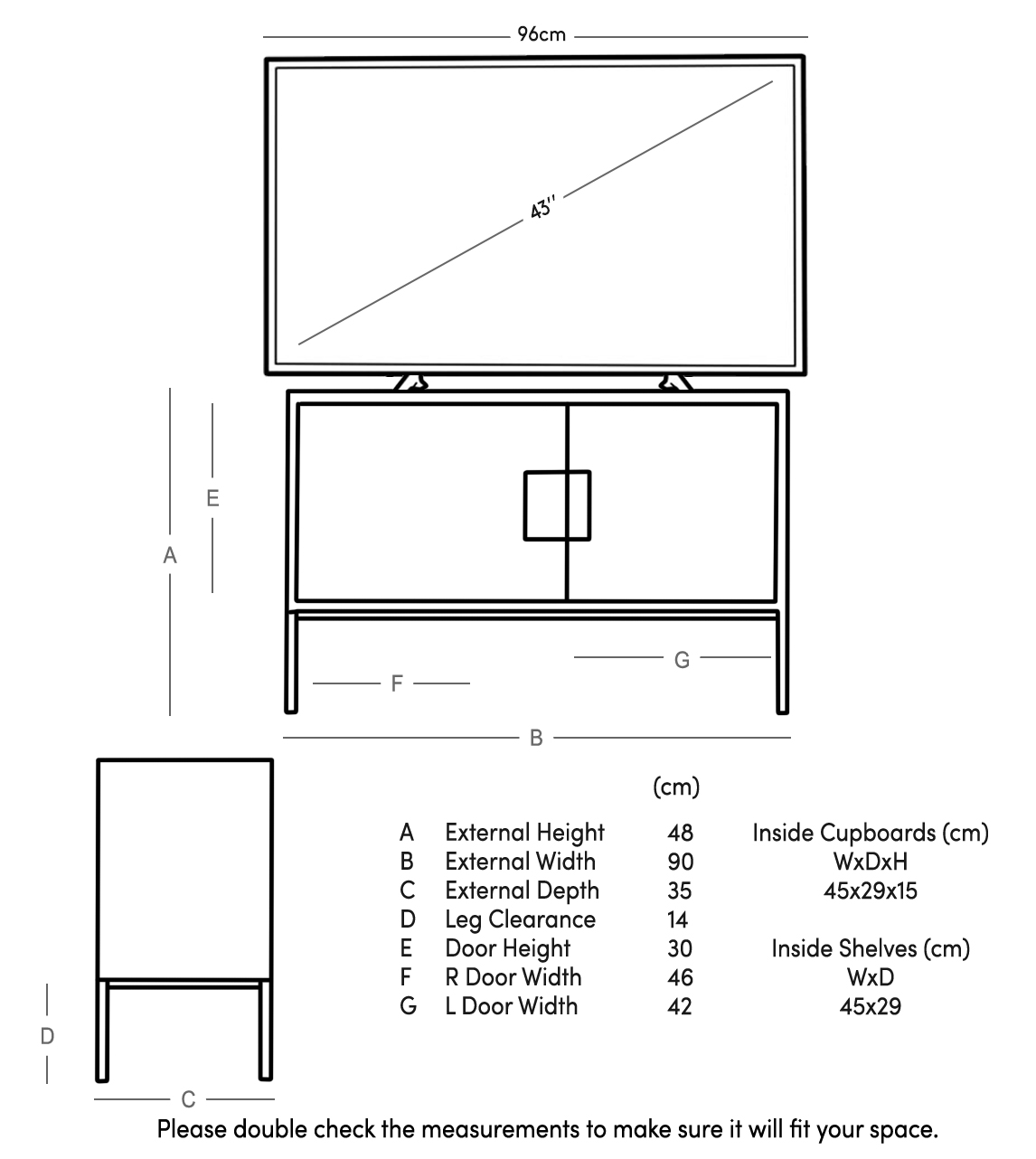 Banner Small Media Unit, Contemporary Style in Light Brown Mango Wood ...