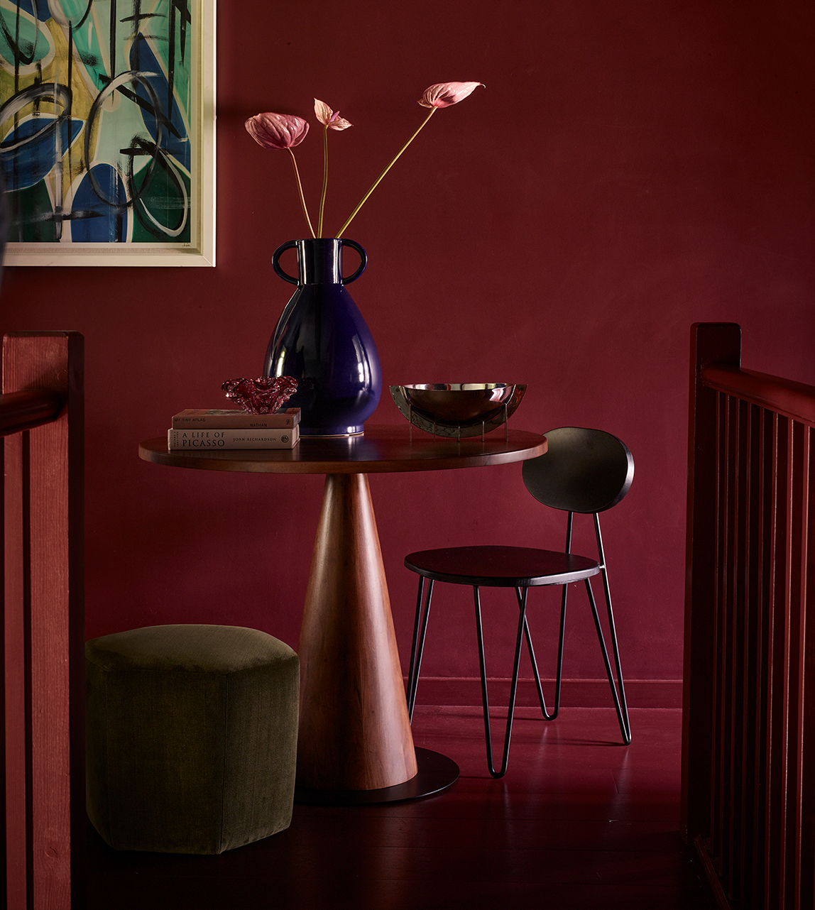 Figura Scandi Four-seater Dining Table in Dark Brown Acacia & Matt ...