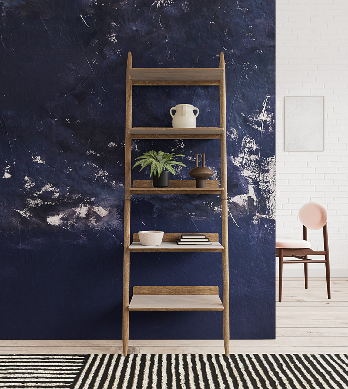 Southwark Contemporary Style Shelving Unit in Natural Oak-Stained Mango ...