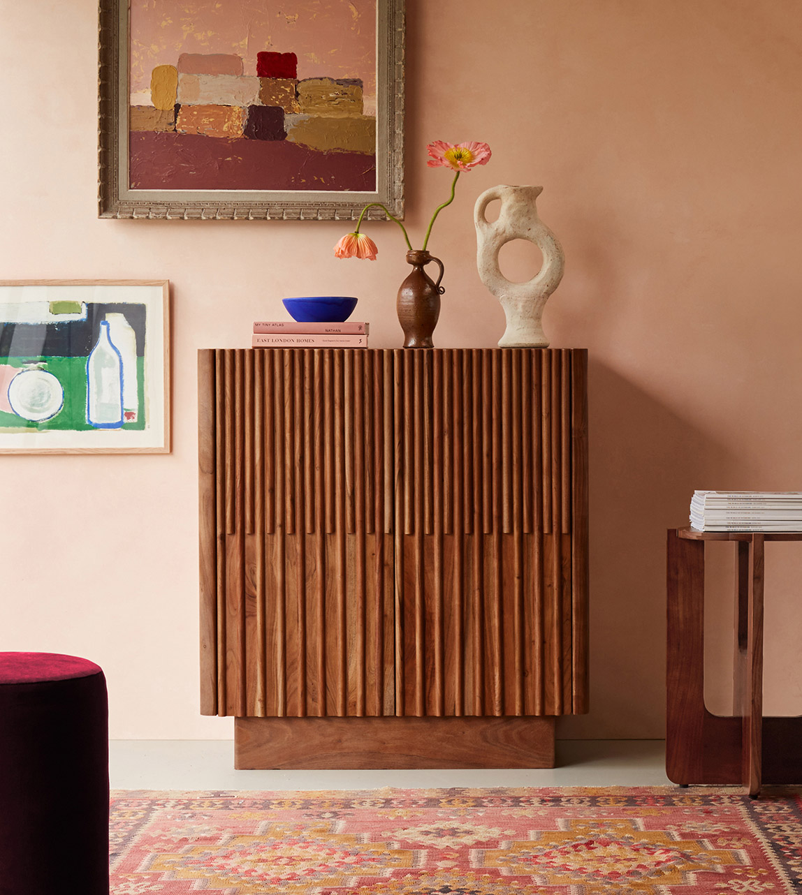 Hampstead Scandi Cabinet in Dark Brown Acacia | Swoon