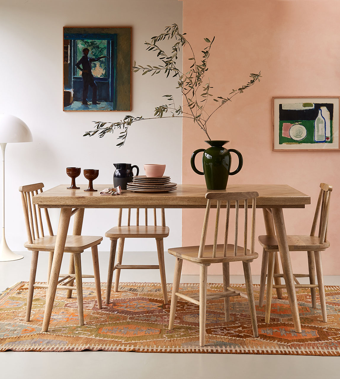 Metz Contemporary Six-seater Dining Table in Natural Mango Wood | Swoon