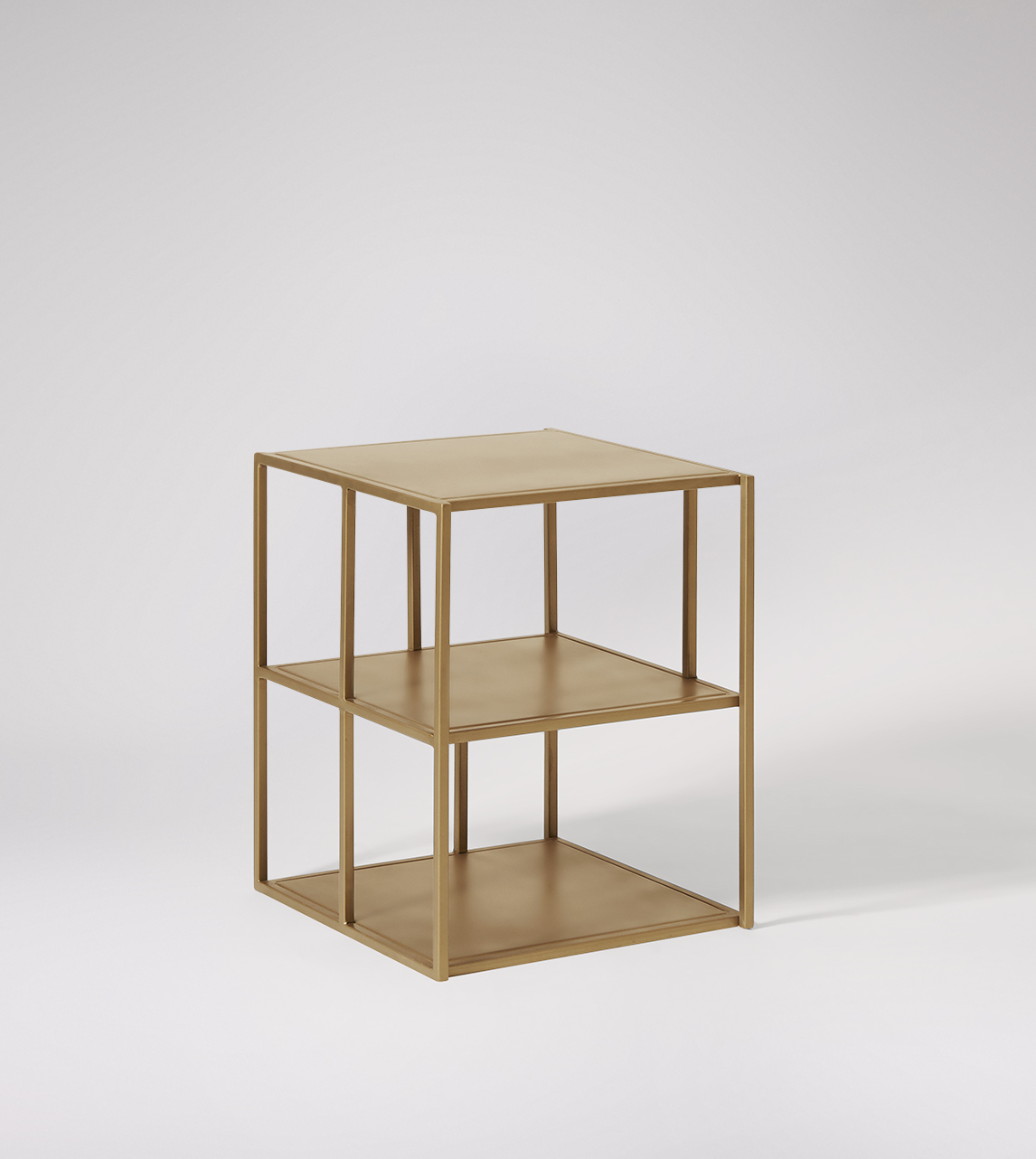 Aero Industrial Bedside Table in Brass | Swoon