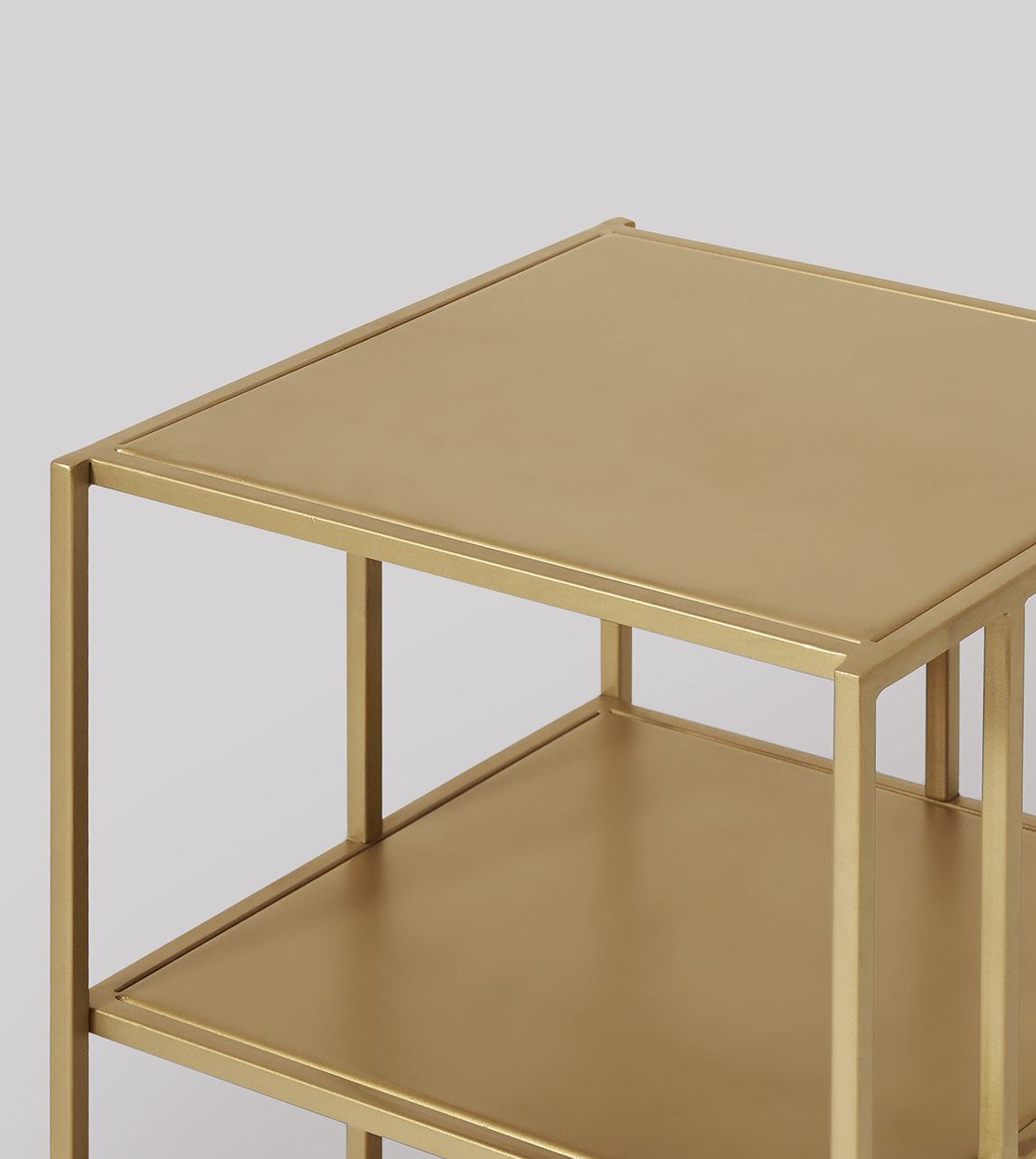 Aero Industrial Bedside Table in Brass | Swoon