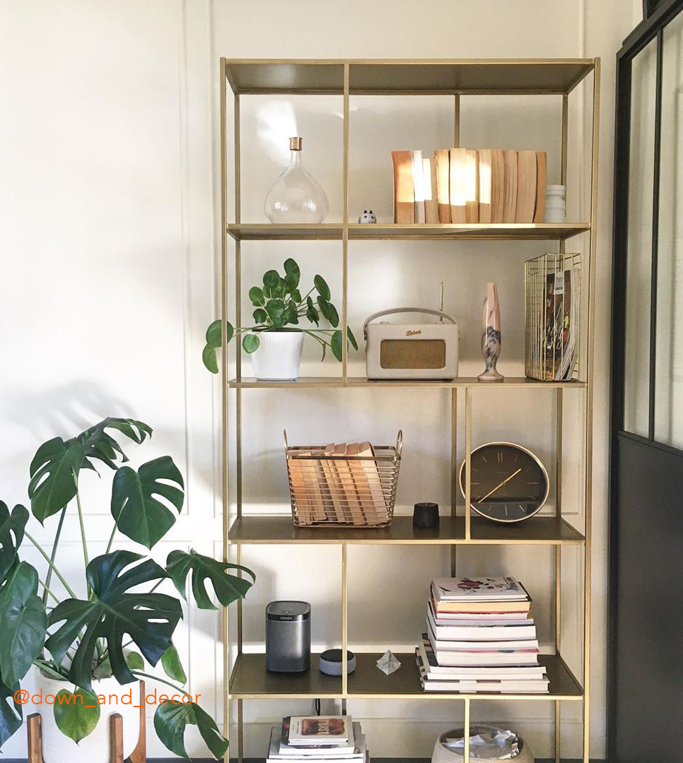 Aero Large Deco Shelving Unit in Brass | Swoon