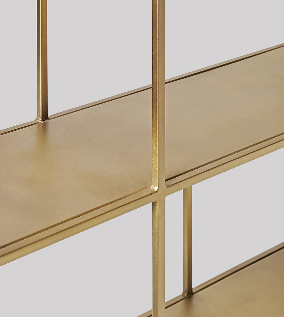 Aero Large Deco Shelving Unit in Brass | Swoon