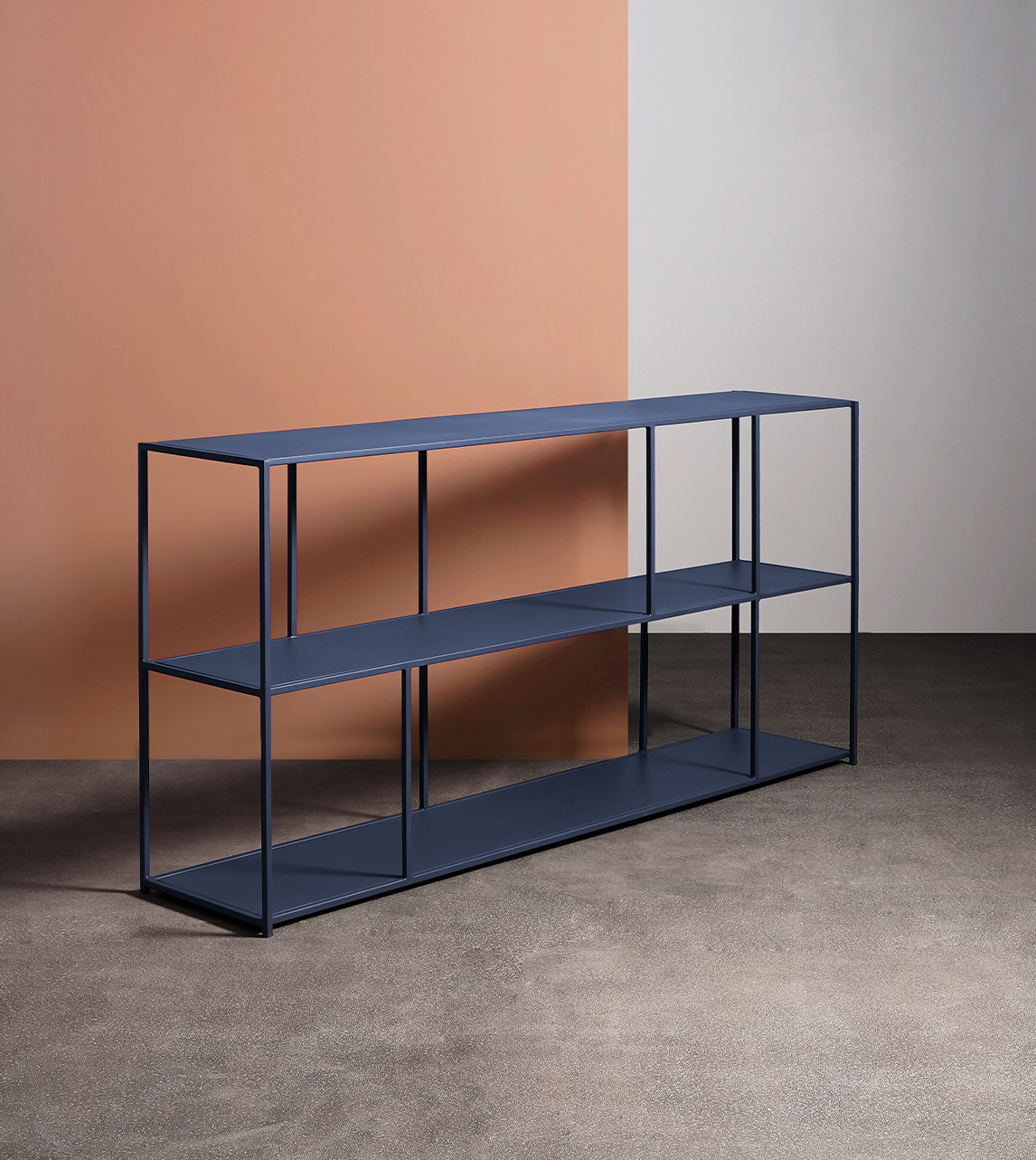 Aero Industrial Low Shelving Unit in Blue | Swoon