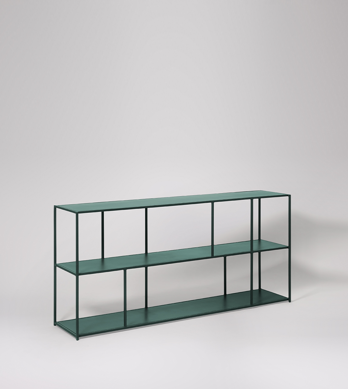 Aero Industrial Low Shelving Unit in Green | Swoon