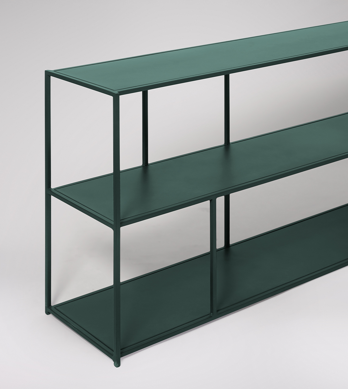 Aero Industrial Low Shelving Unit in Green | Swoon