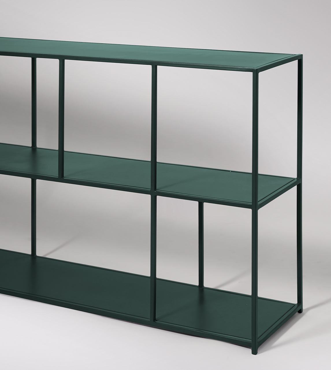 Aero Industrial Low Shelving Unit in Green | Swoon