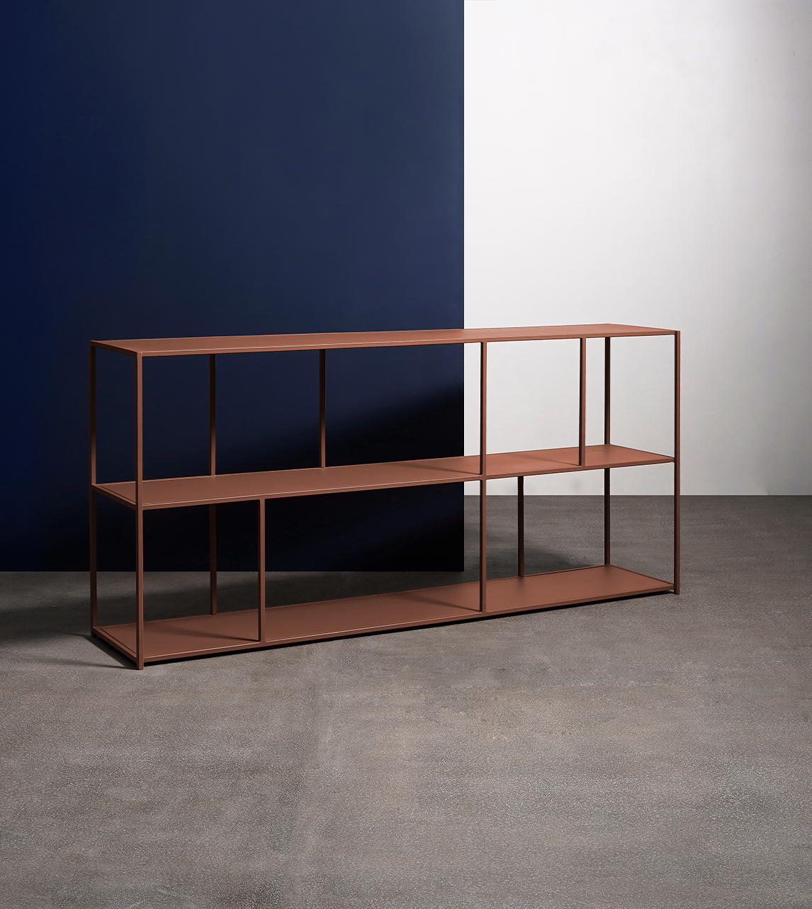 Aero Industrial Low Shelving Unit in Rust | Swoon