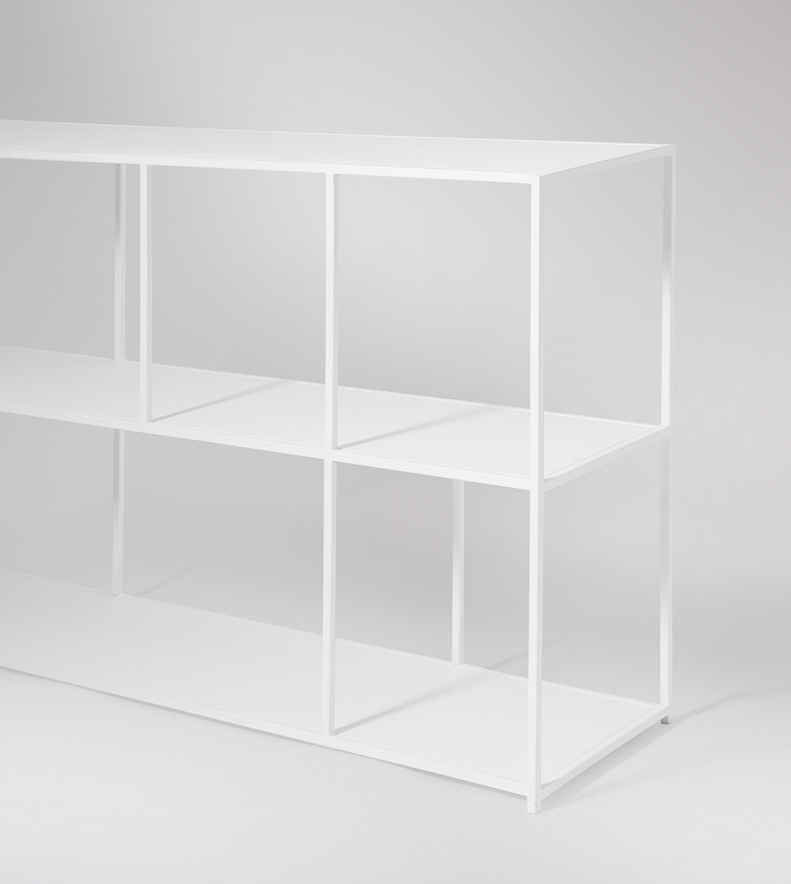 Aero Industrial Low Shelving Unit in White | Swoon