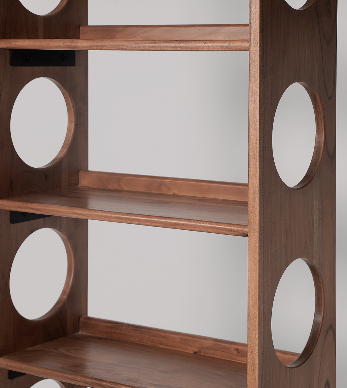 Alduin Contemporary Shelving Unit in Dark Brown Acacia | Swoon