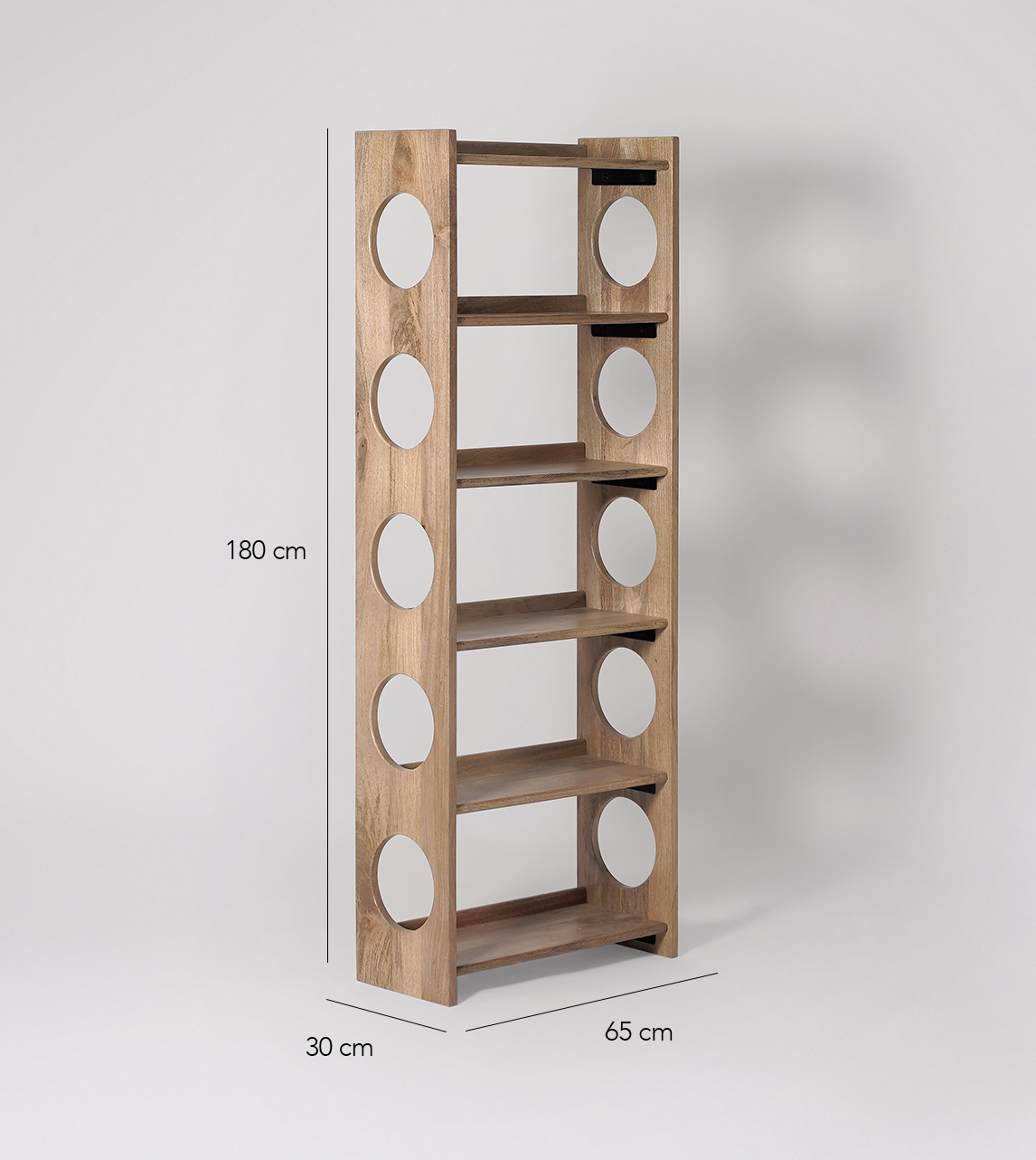 Alduin Contemporary Shelving Unit in Natural Oak-Stained Mango Wood | Swoon