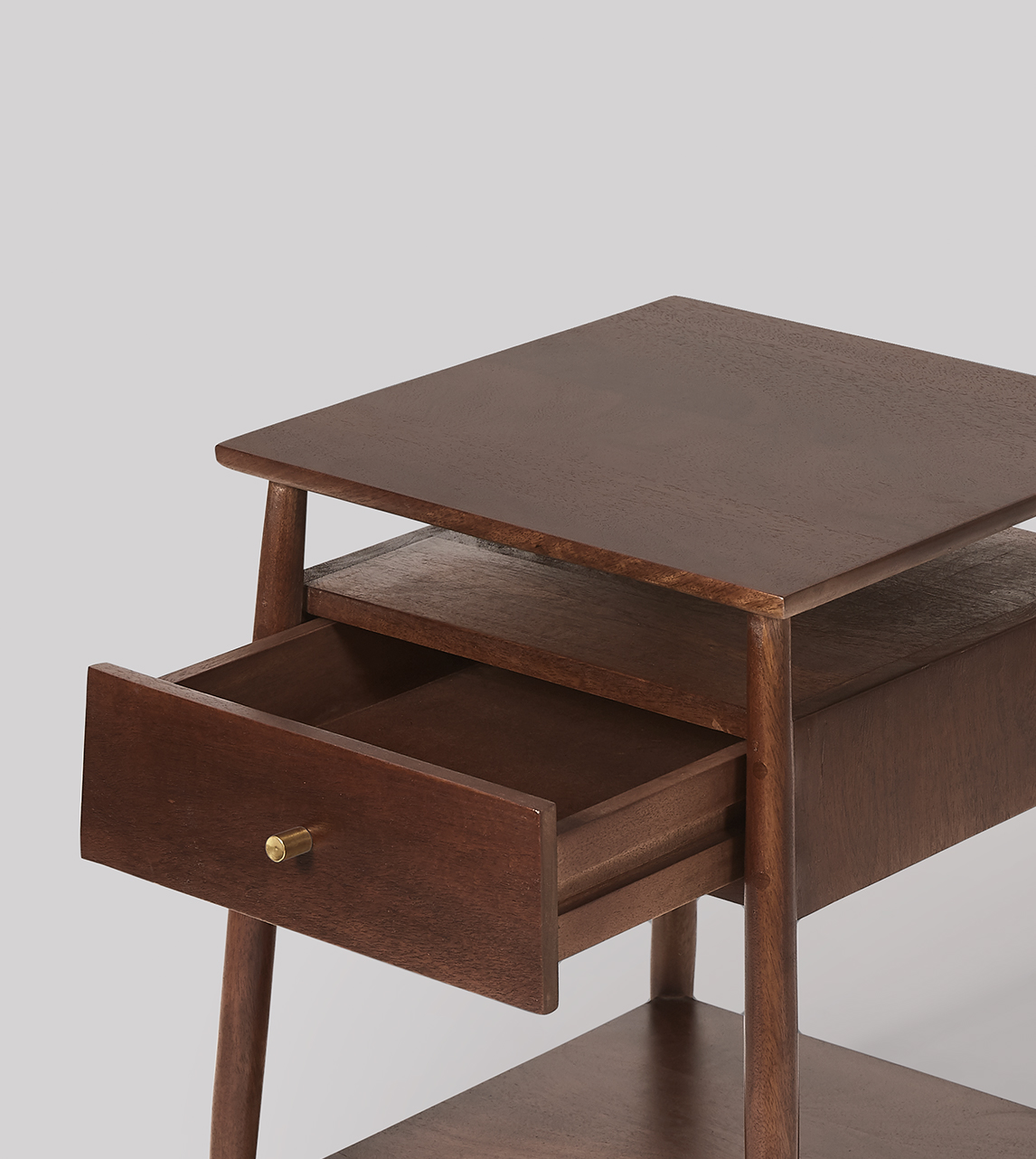 Auburn Modern Country Style Bedside Table in Light Brown Mango Wood | Swoon