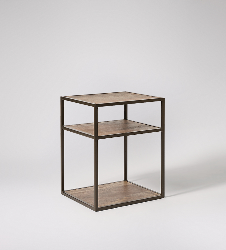 Beck Bedside Table in Light Mango And Charcoal | Swoon