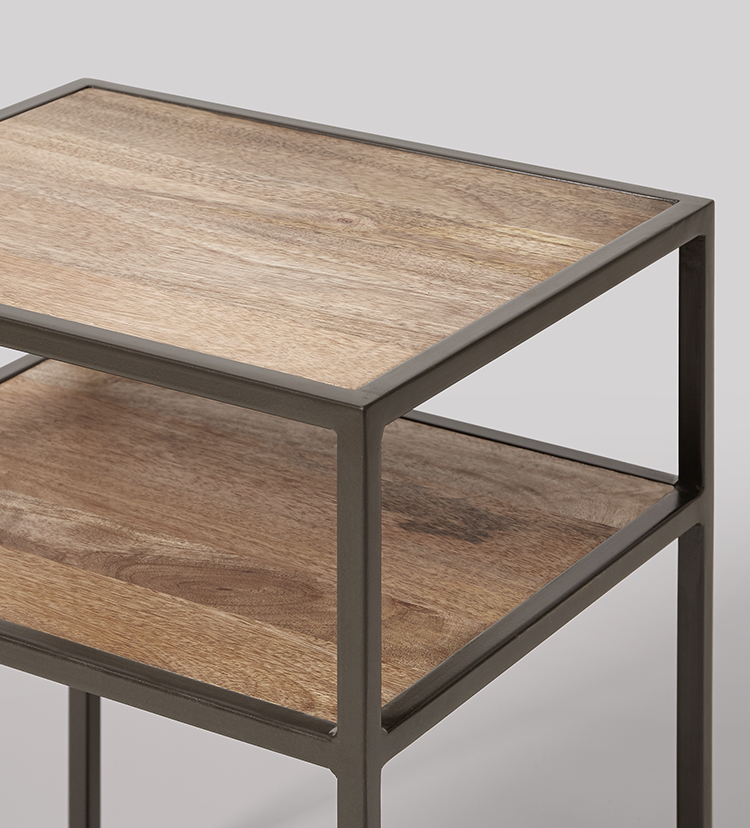 Beck Bedside Table in Light Mango And Charcoal | Swoon