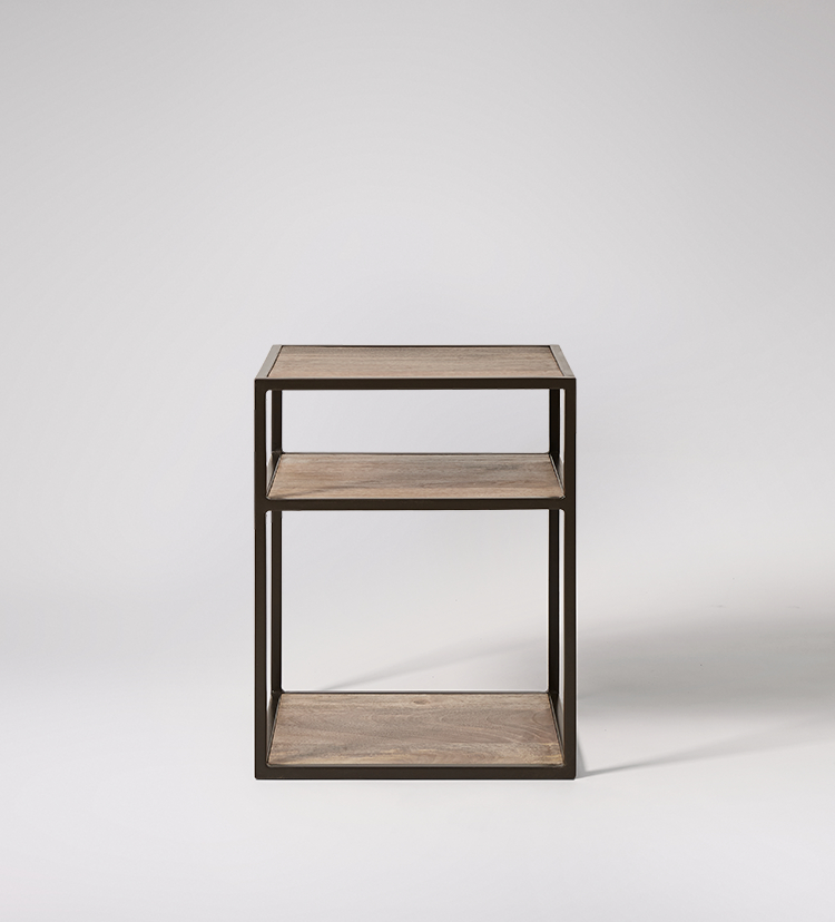 Beck Bedside Table in Light Mango And Charcoal | Swoon