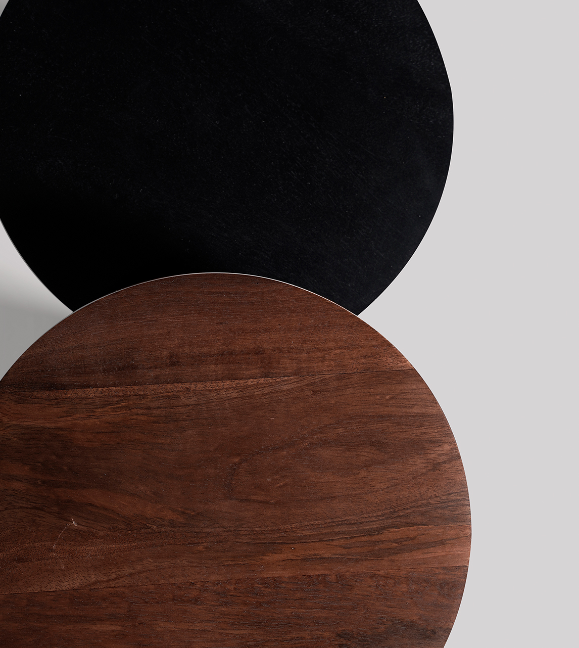 Cole Scandi Side Tables, Set of Two in Black & Dark Brown Mango Wood ...