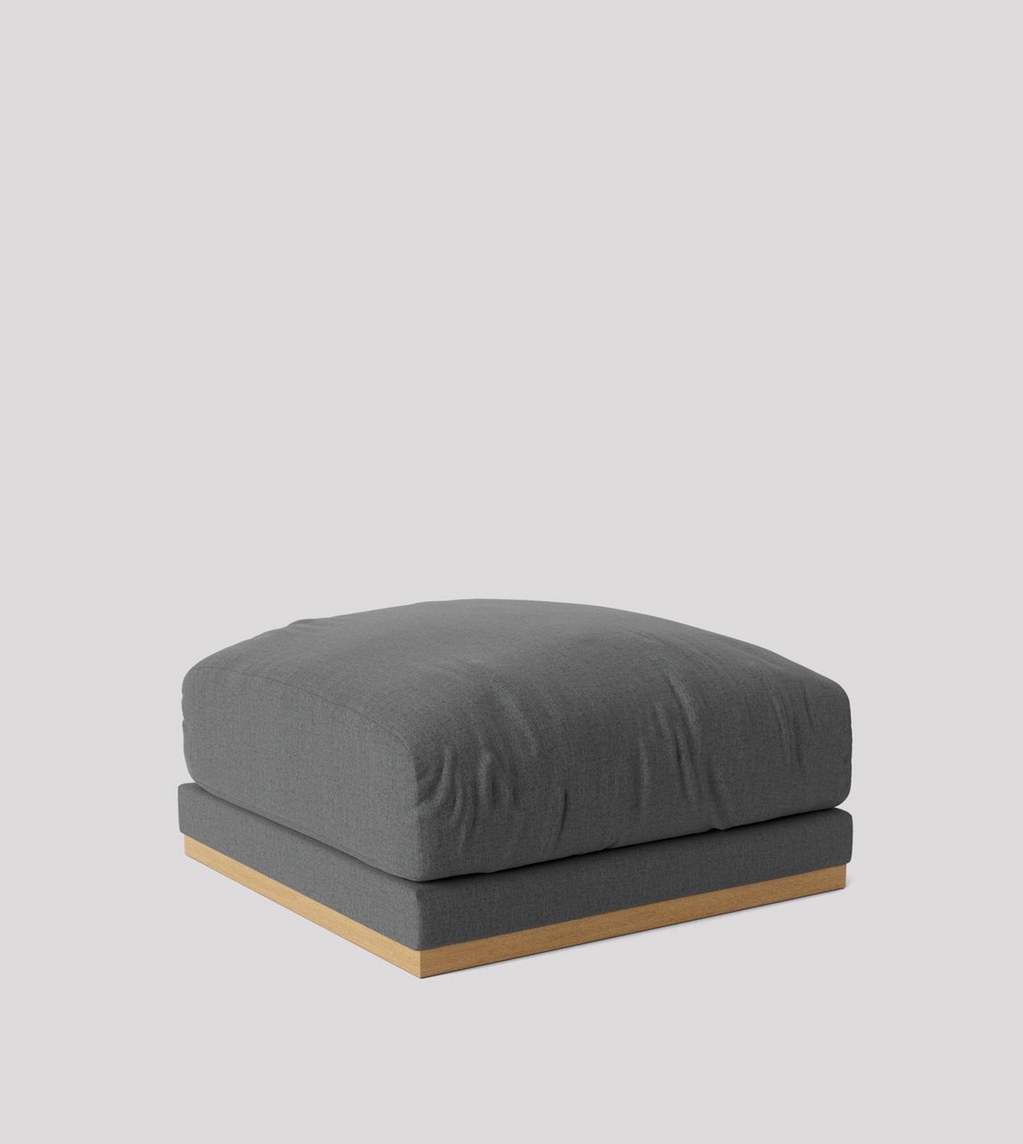 Denver Footstool in Pewter Plain with Light Feet | Swoon