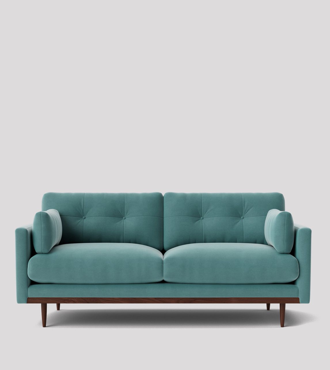 Klee Three-seater Sofa in Airforce Easy Velvet with Dark Feet | Swoon