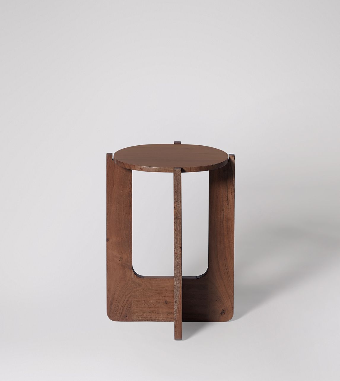 Medway Contemporary Side Table in Dark Brown Acacia | Swoon