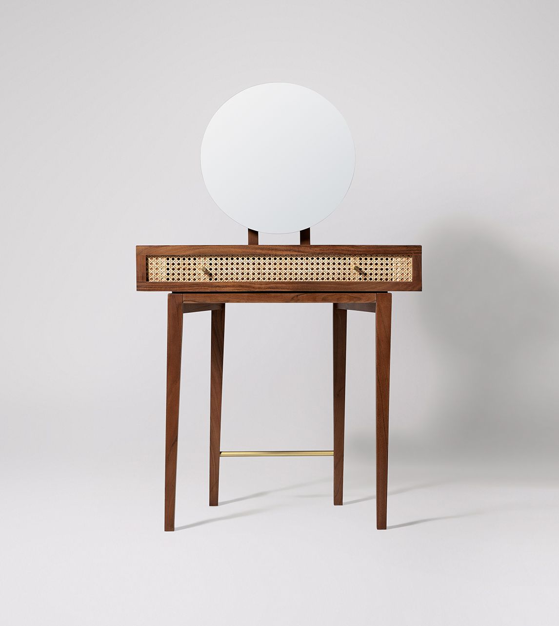 Raphia Mid-Century Modern Dressing Table in Dark Brown Acacia, Natural ...