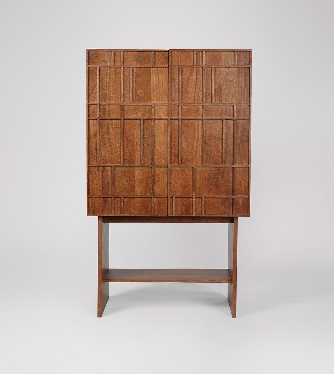 Rushden Scandi Drinks Cabinet in Light Brown Mango Wood | Swoon