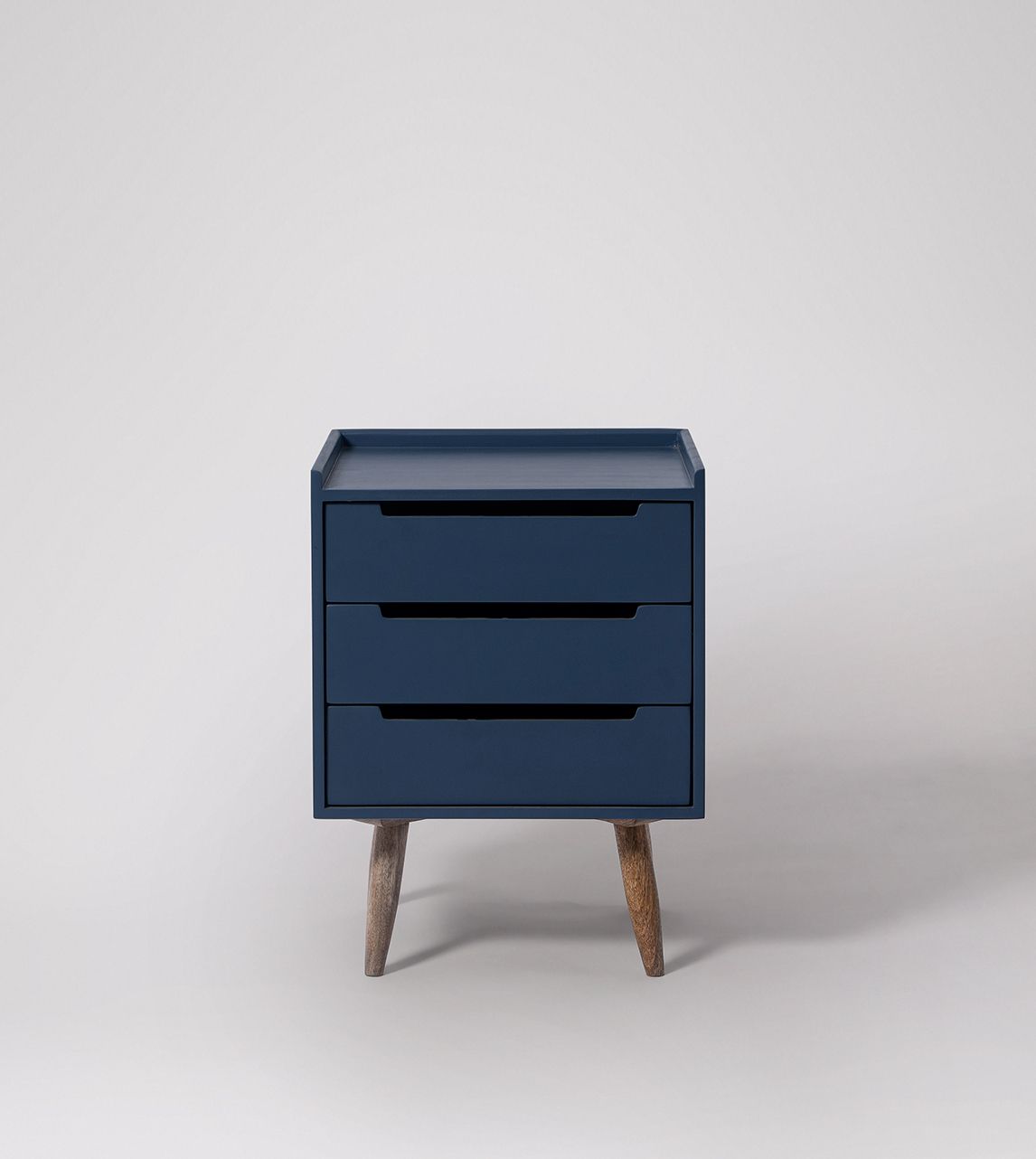 Southwark Mid-Century Scandi Bedside Table in China Blue & Natural Oak ...
