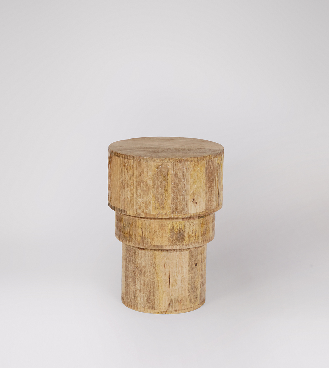 Dee Scandi Side Table in Adzed Natural Oak-Stained Mango Wood | Swoon