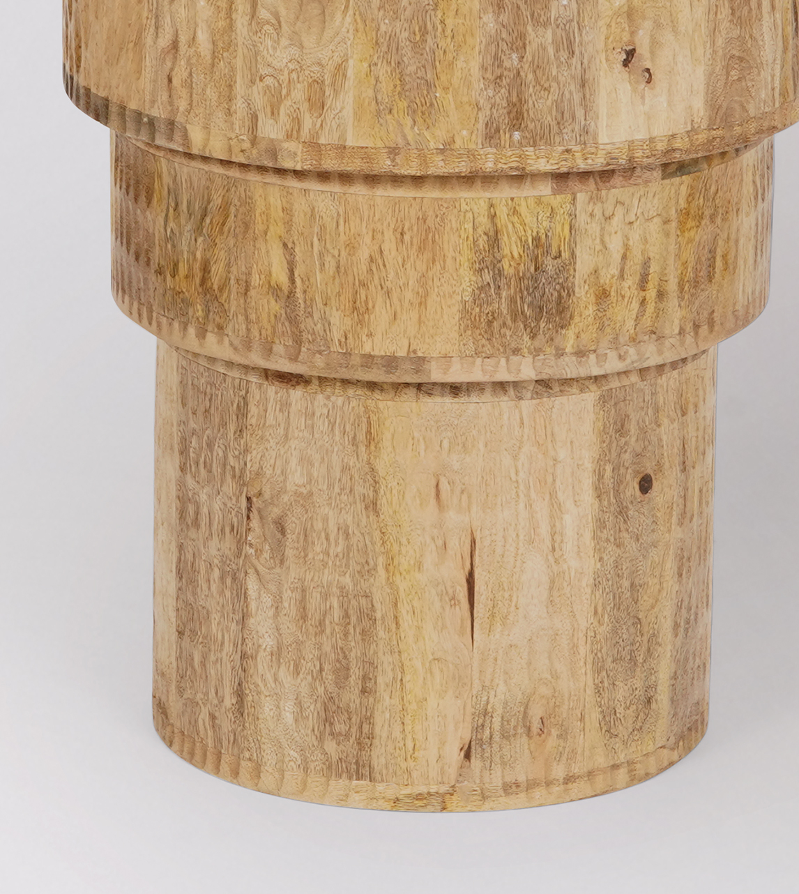 Dee Scandi Side Table in Adzed Natural Oak-Stained Mango Wood | Swoon