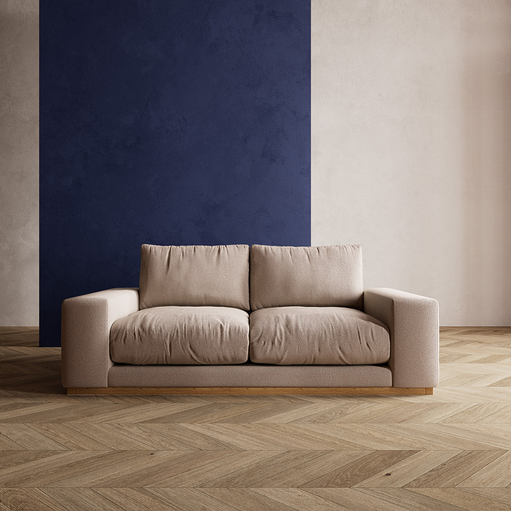 Denver Two-seater Sofa in Natural Boucle with Light Feet | Swoon