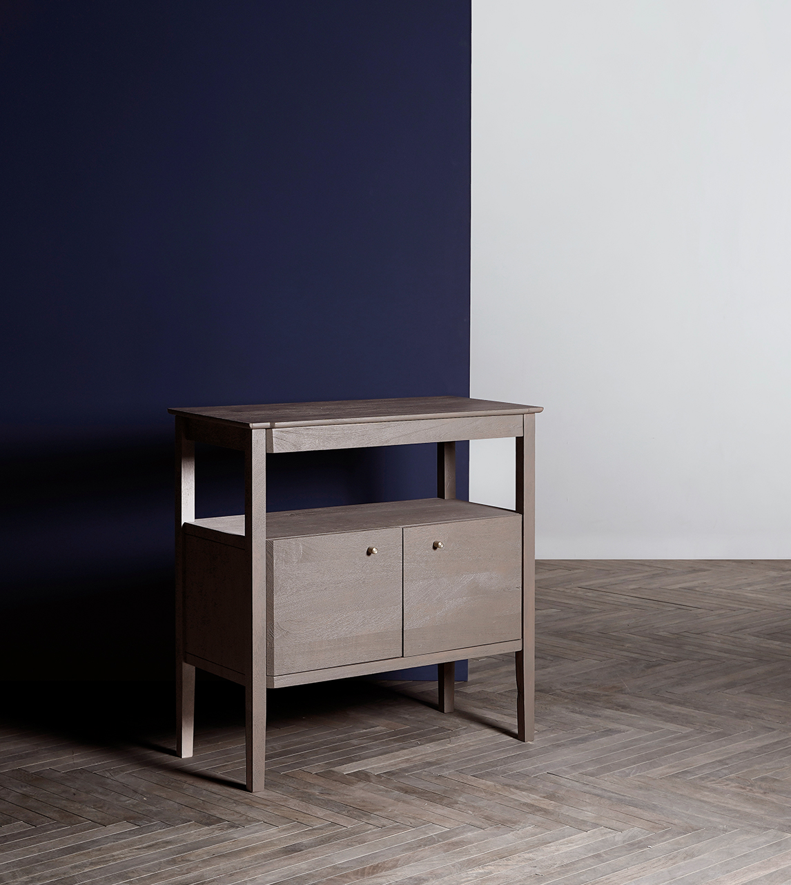 Duval Classic Cabinet in Sandblasted Grey Mango Wood | Swoon