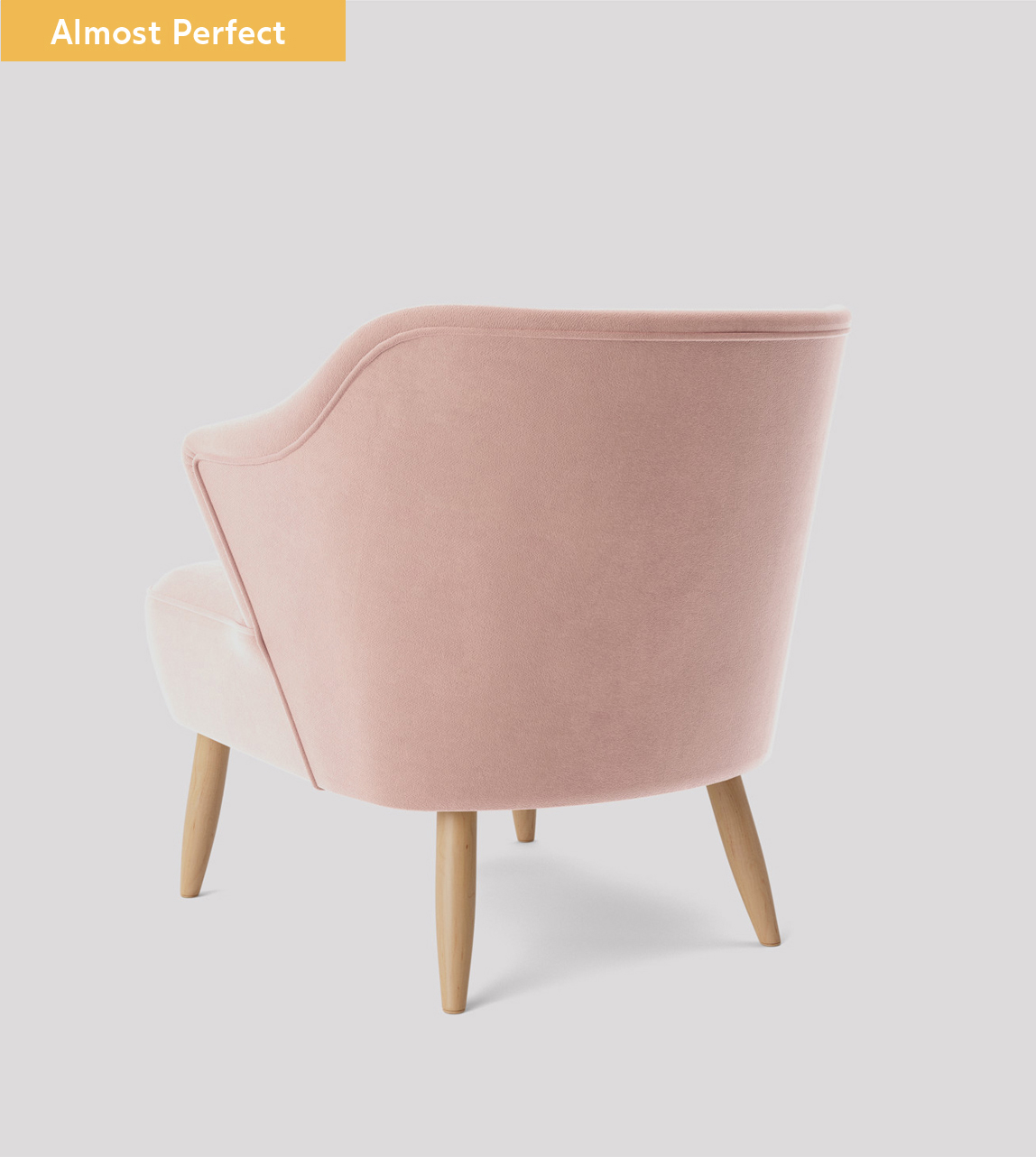 Elysse Cocktail Chair in Blush Easy Velvet with Light Feet Swoon