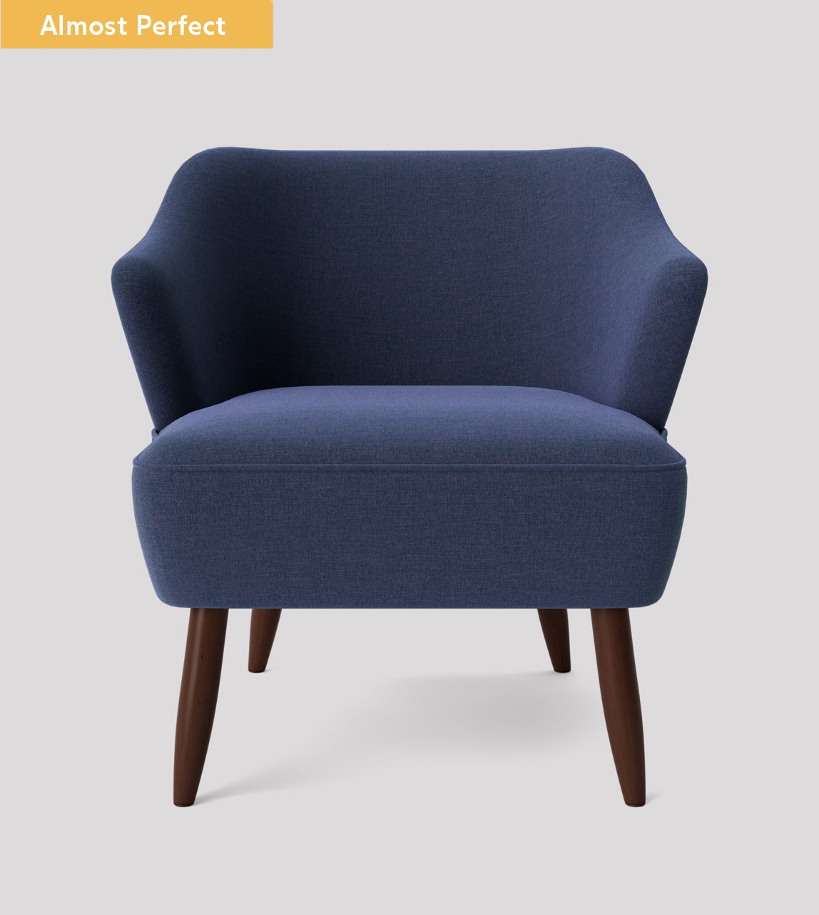 Elysse Cocktail Chair in Denim Plain with Dark Feet | Swoon