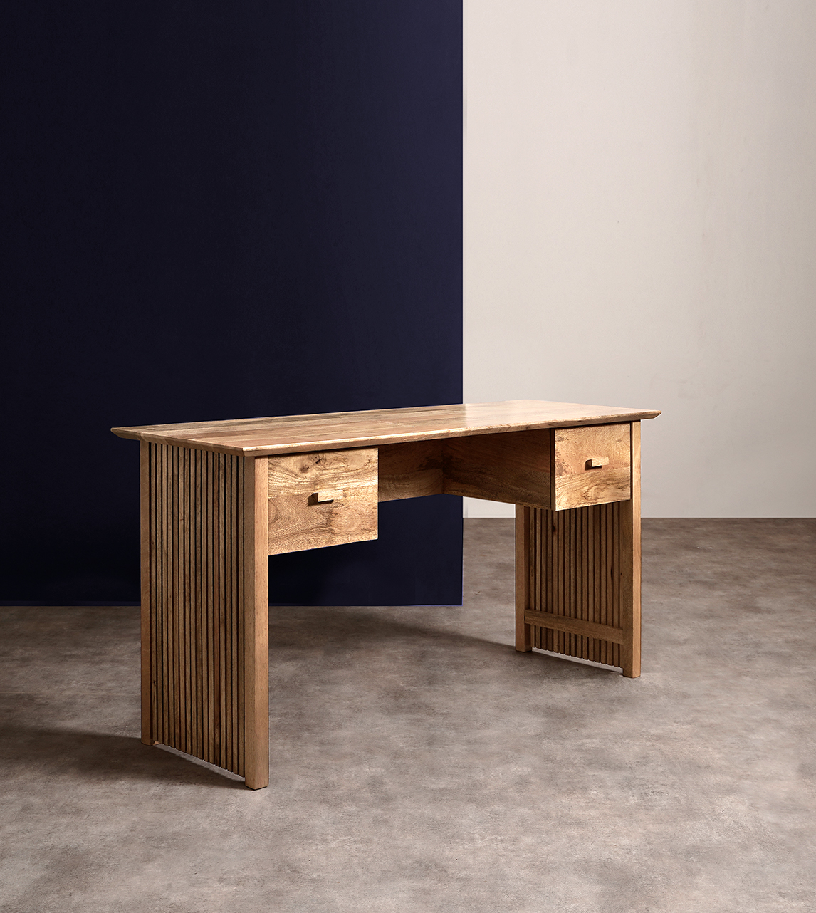 Emiko Scandi Desk in Natural Oak-Stained Mango Wood | Swoon