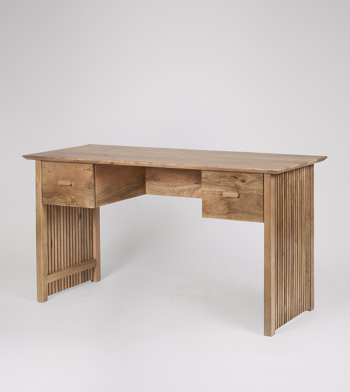 Emiko Scandi Desk in Natural Oak-Stained Mango Wood | Swoon