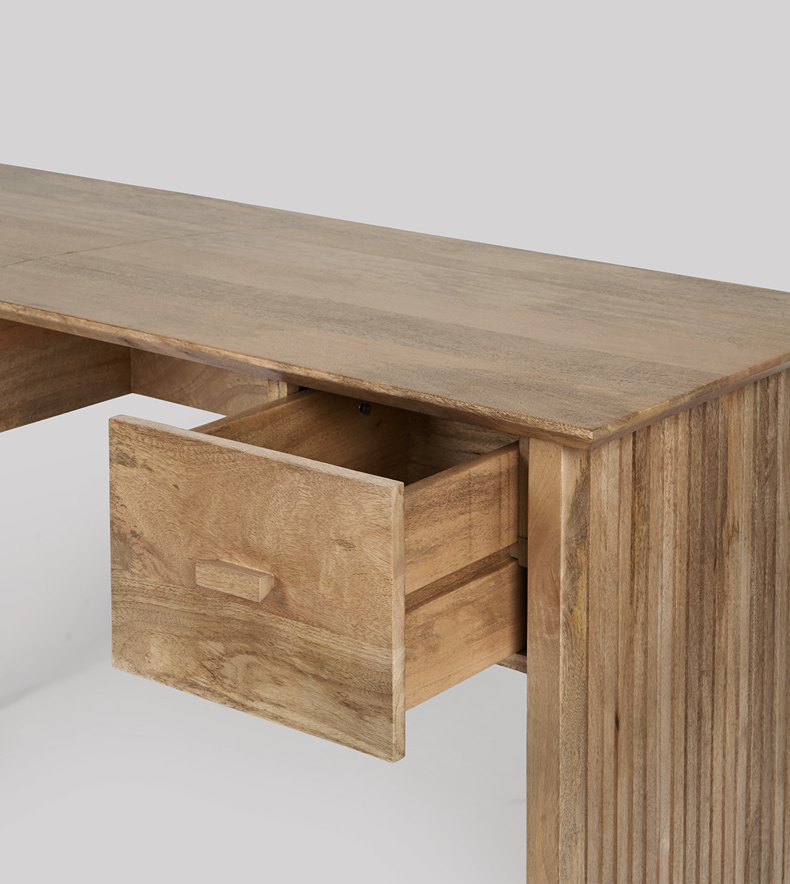 Emiko Scandi Desk in Natural Oak-Stained Mango Wood | Swoon