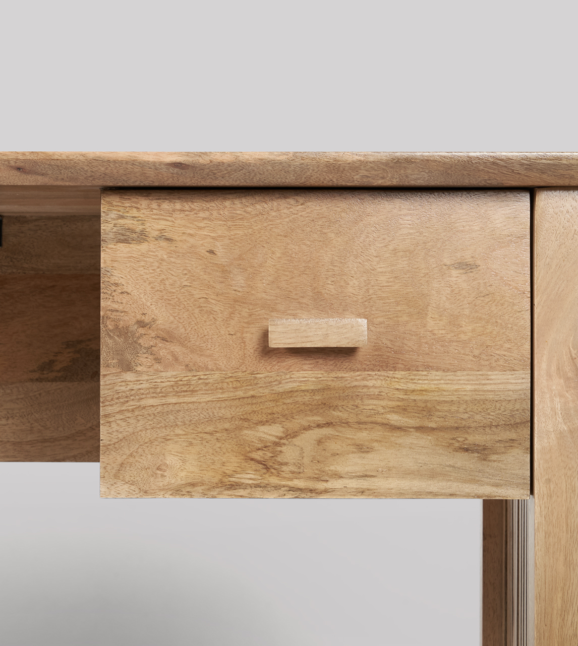 Emiko Scandi Desk in Natural Oak-Stained Mango Wood | Swoon