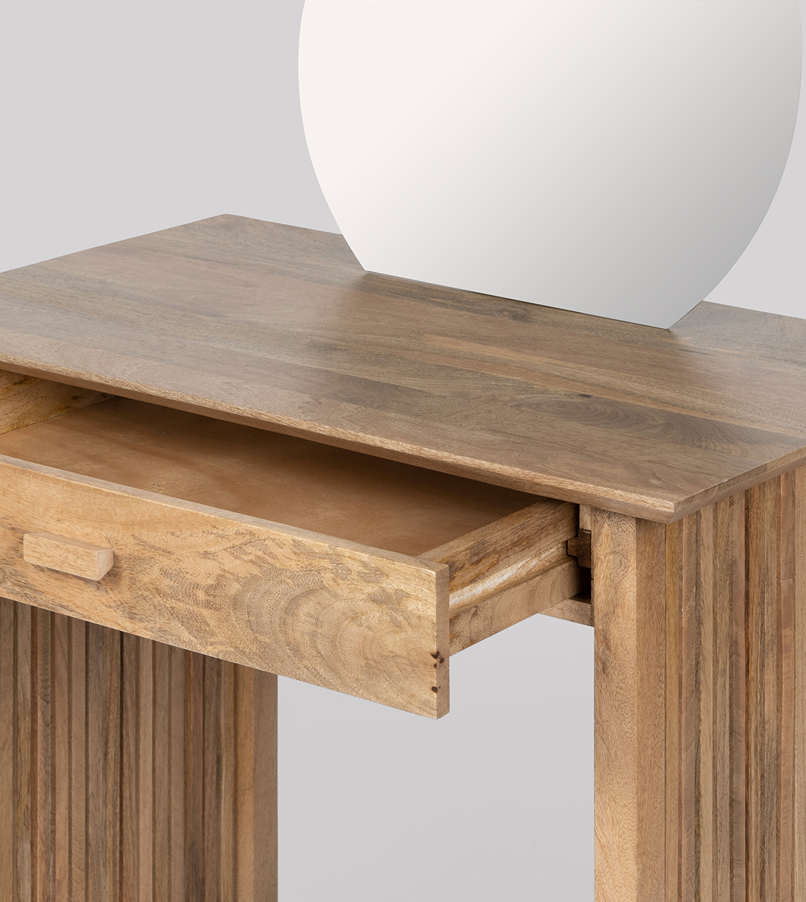 Emiko Scandi Dressing Table in Natural Oak-Stained Mango Wood | Swoon