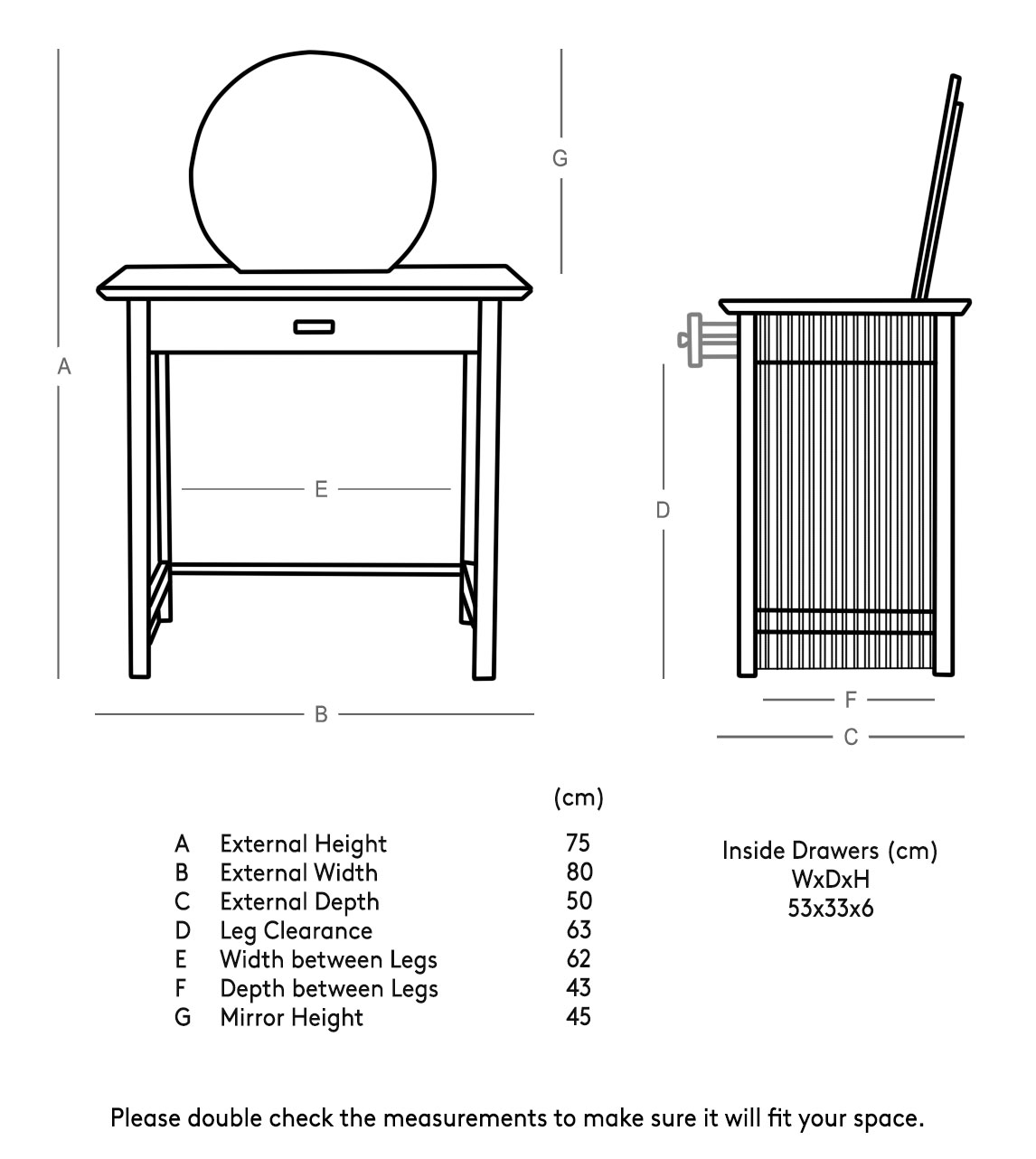 Emiko Scandi Dressing Table in Dark Brown Acacia | Swoon