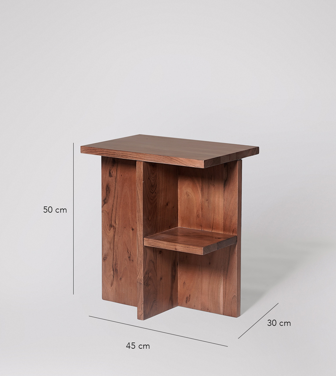 Exe Scandi Side Table in Dark Brown Acacia | Swoon