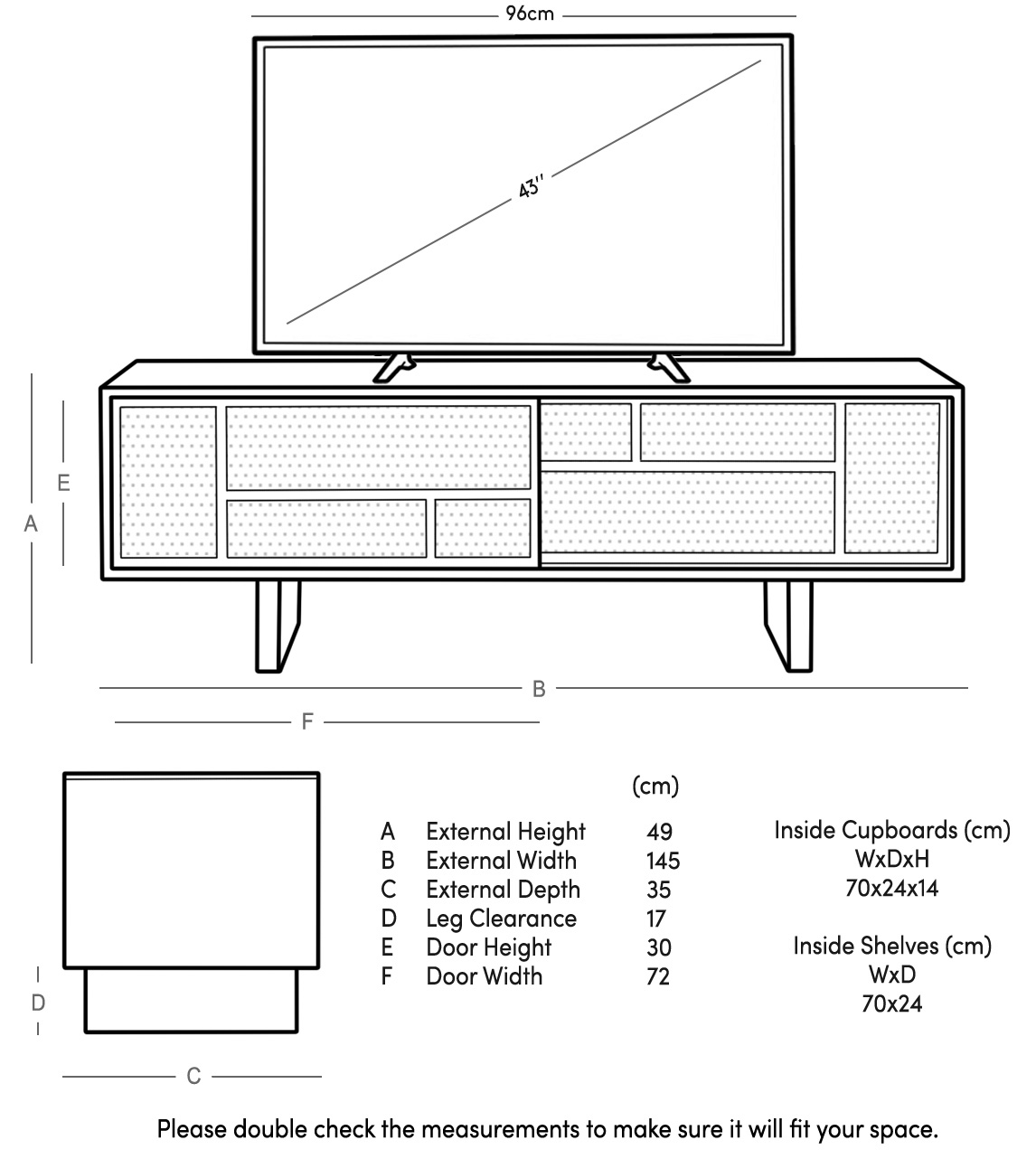 Falstone Mid-Century Scandi TV Stand in Sandblasted Grey Mango Wood ...