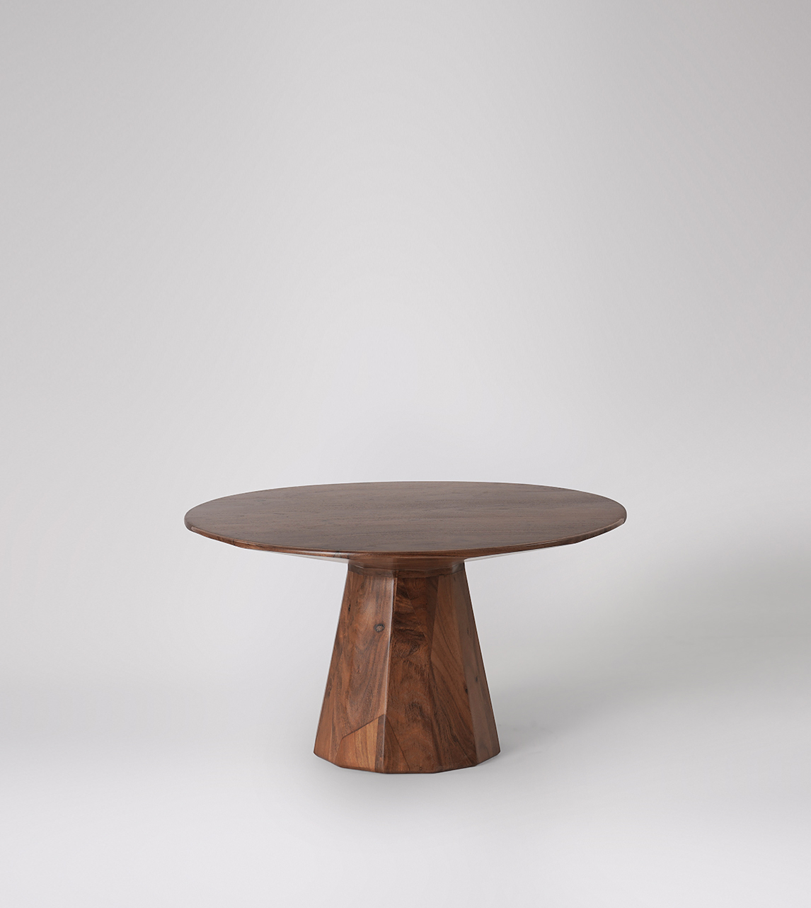 Figura Scandi Coffee Table in Dark Brown Acacia with Edged Base | Swoon