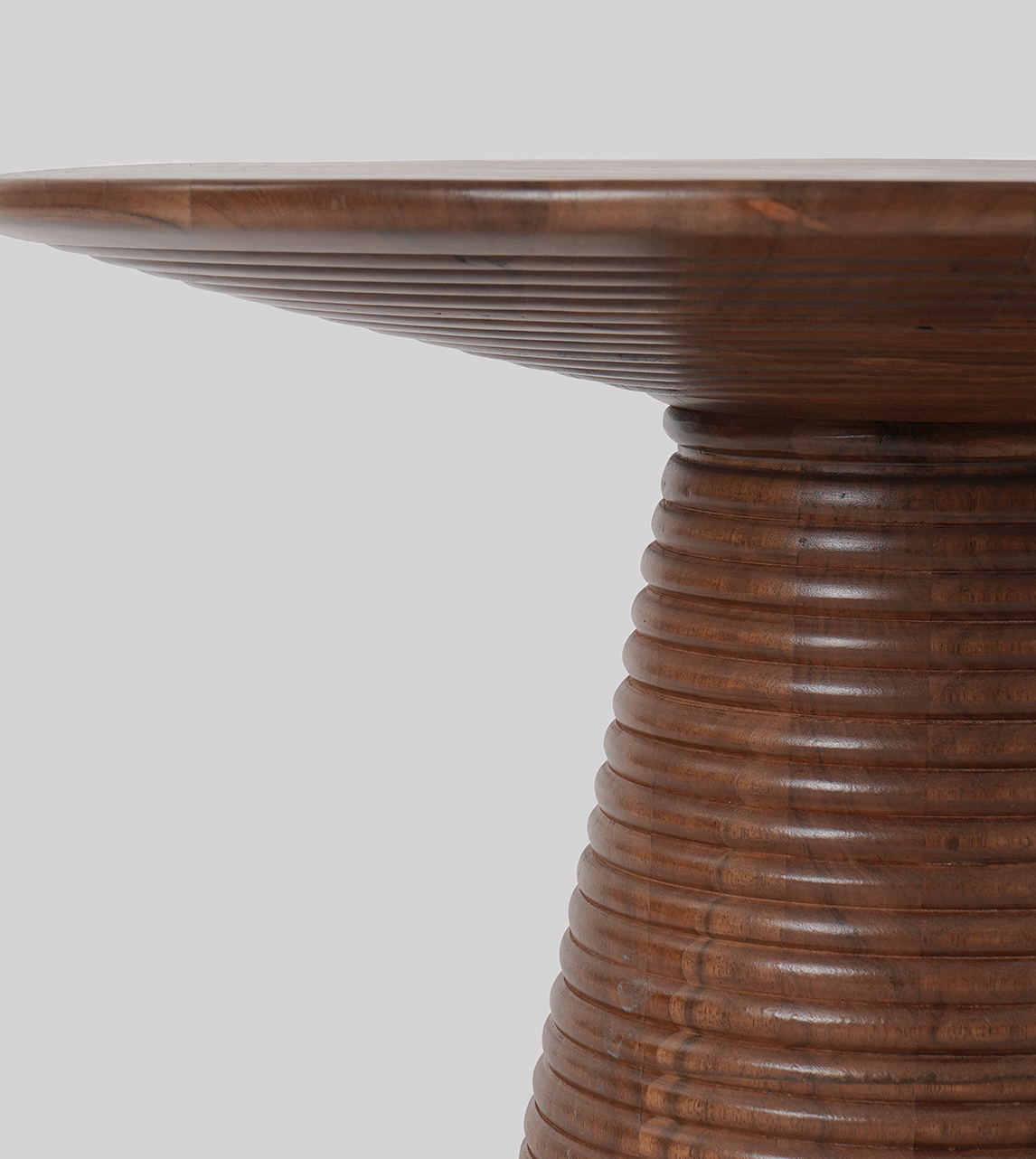 Figura Scandi Coffee Table in Dark Brown Acacia with Ribbed Base | Swoon