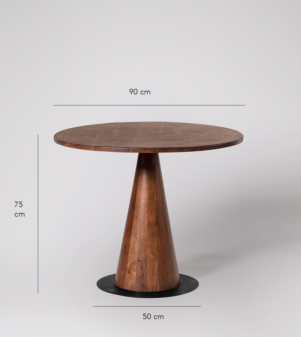 Figura Scandi Four-seater Dining Table in Dark Brown Acacia & Matt ...