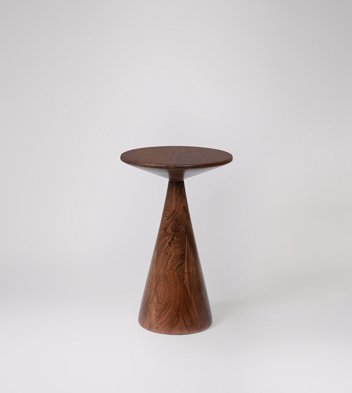 Figura Contemporary Side Table in Dark Brown Acacia | Swoon