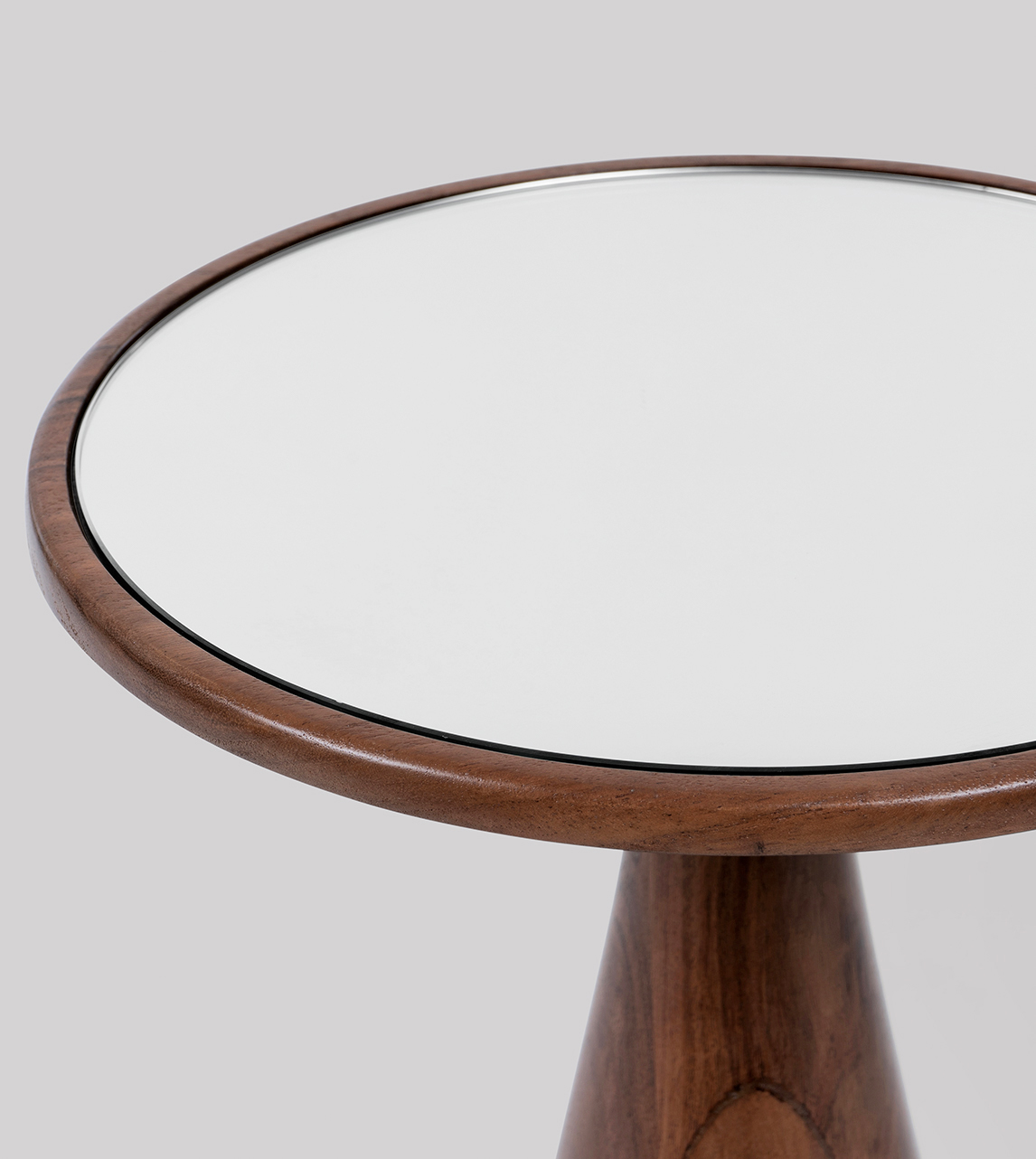 Figura Contemporary Side Table in Dark Brown Acacia with a Silver ...