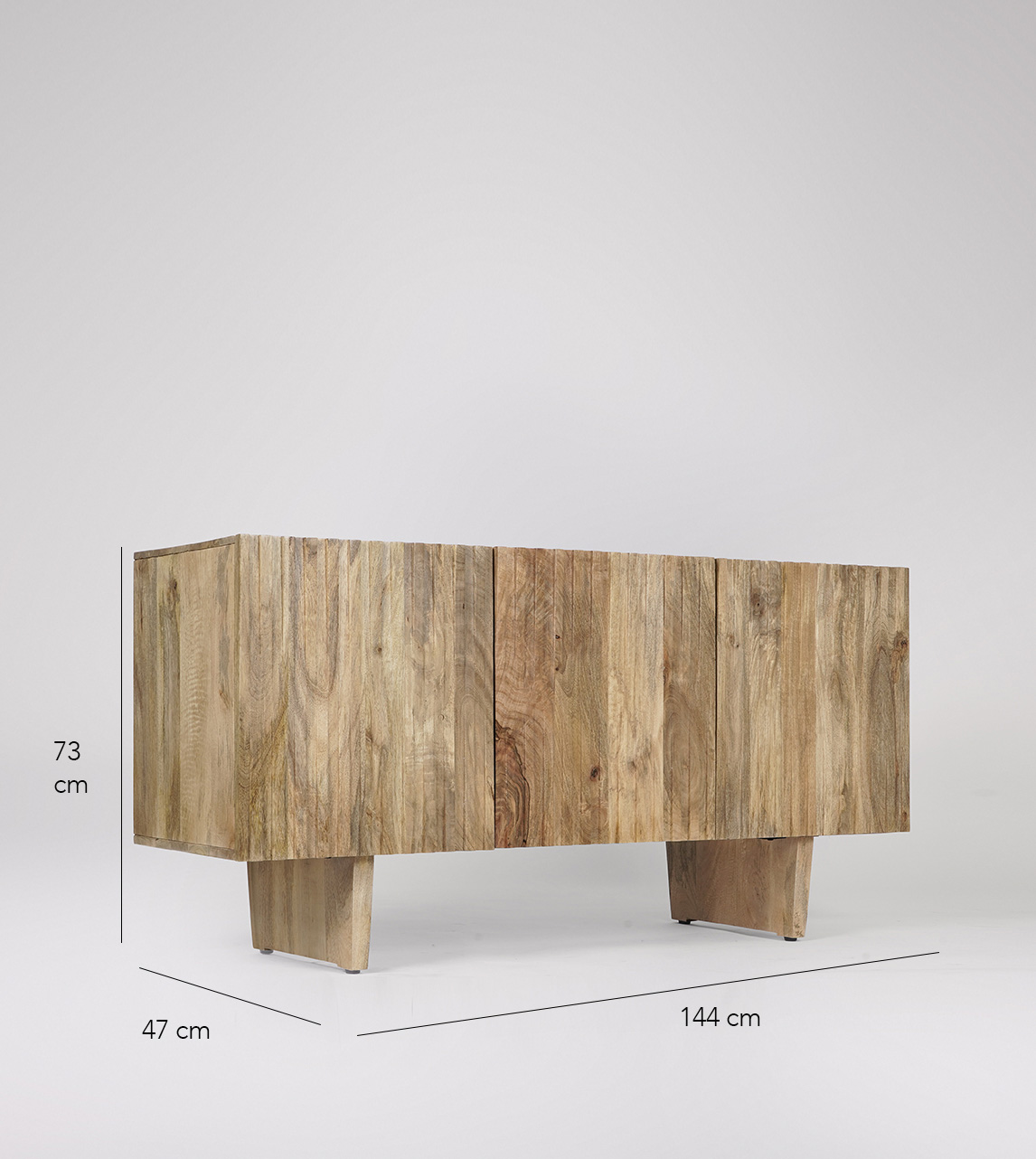 Finchley Scandi Sideboard in Natural Oak-Stained Mango Wood | Swoon