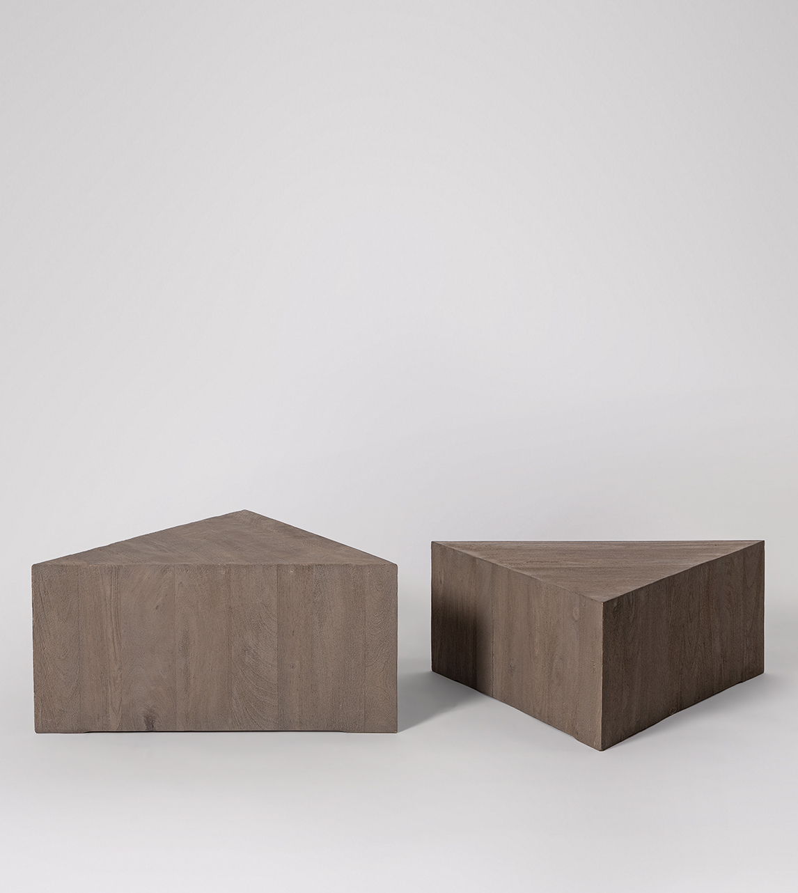 Foley Contemporary Nesting Coffee Tables in Sandblasted Grey Mango Wood ...