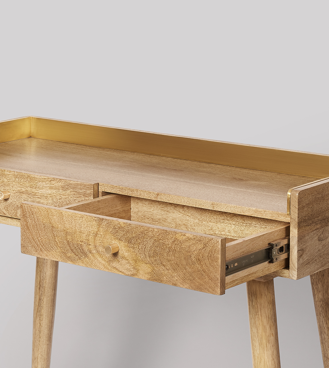 Fresco Console Table, Scandi Style in Natural Oak-stained Mango Wood ...